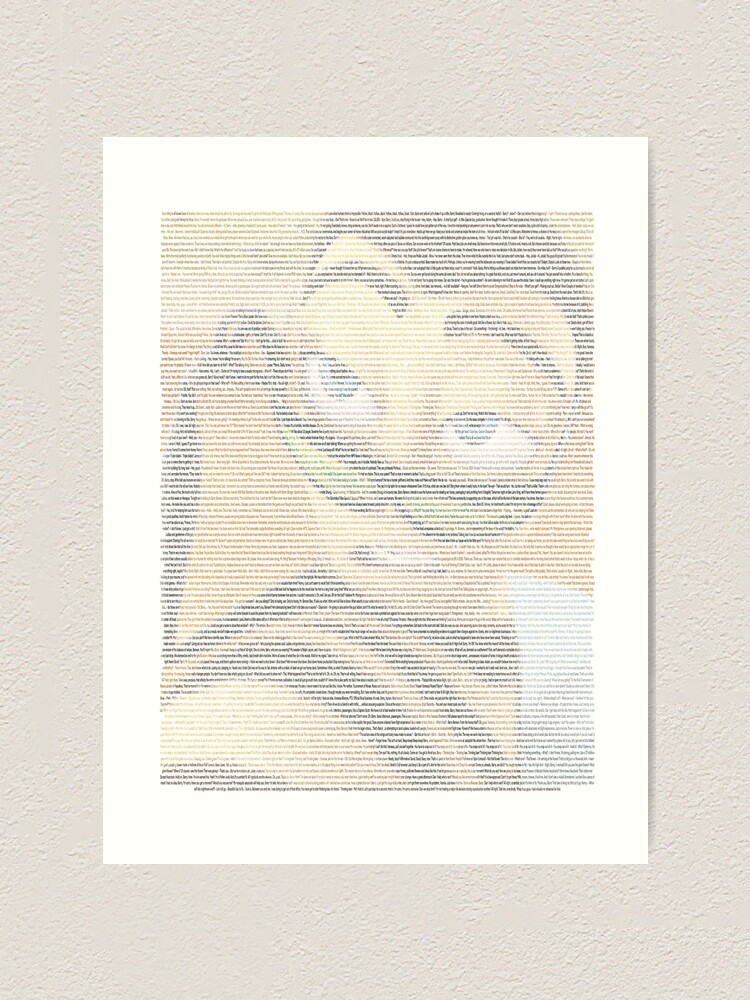 "The Entire Bee Movie Script" Art Print for Sale by megtalgearsalad ...