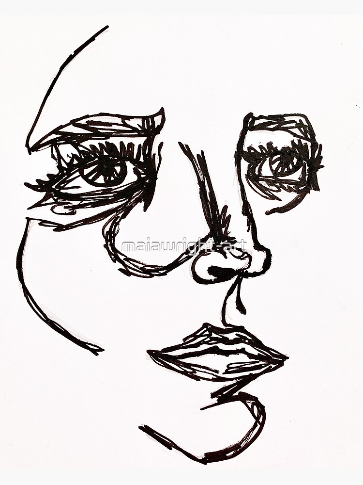 "face one line drawing painting" Poster for Sale by maiawright-art ...