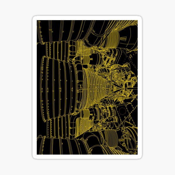 "Apollo Rocket Boosters in Yellow Neon" Sticker by m-lapino | Redbubble
