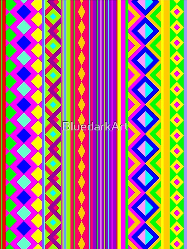 "Aztec Psychedelic Chevron Pattern" by BluedarkArt | Redbubble