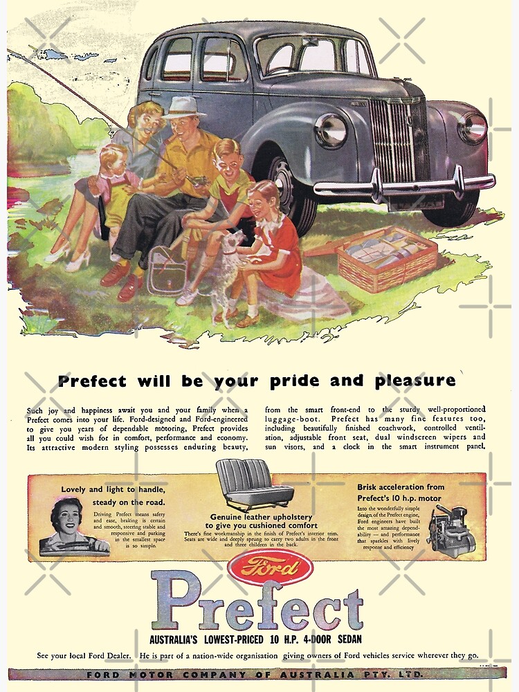 "FORD PREFECT" Poster von ThrowbackMotors | Redbubble