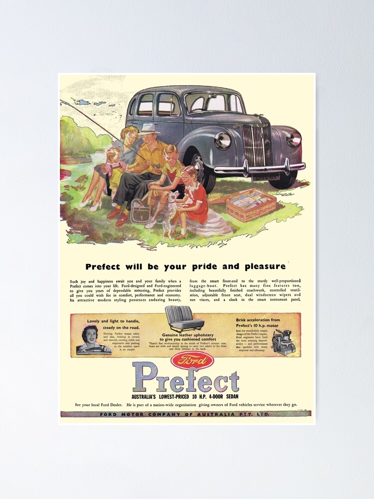 "FORD PREFECT" Poster von ThrowbackMotors | Redbubble