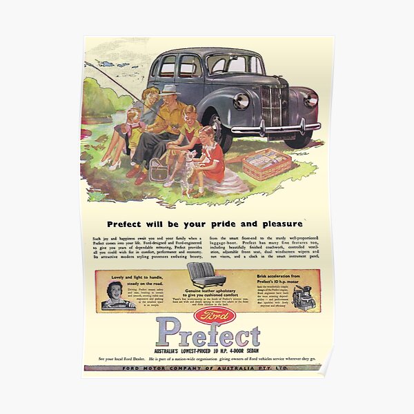 "FORD PREFECT" Poster von ThrowbackMotors | Redbubble