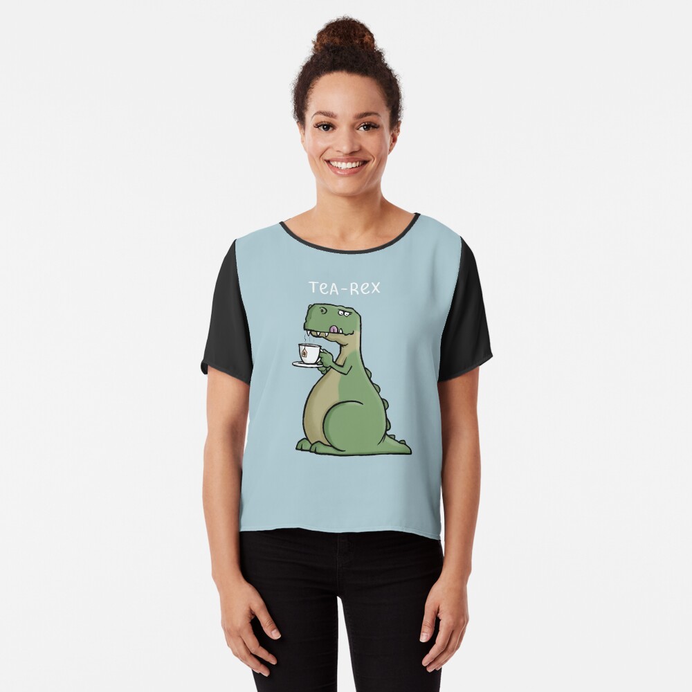 "Tea-Rex - Funny T-Rex Dinosaur Tea Pun Cartoon Illustration" Sticker ...
