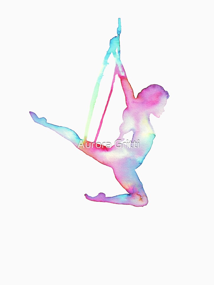 "Rainbow Silhouette Aerial Lyra Hoop" T-shirt for Sale by balgrittella ...