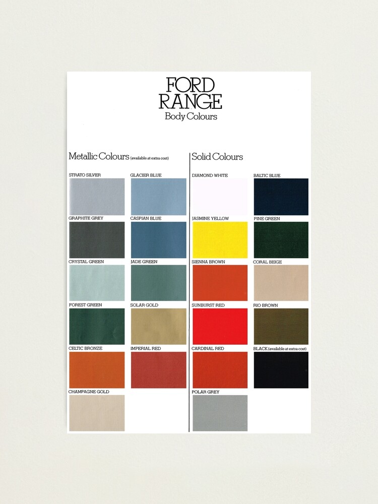 Lámina fotográfica «FOLLETO FORD CARS - GUÍA DE COLOR» de ...