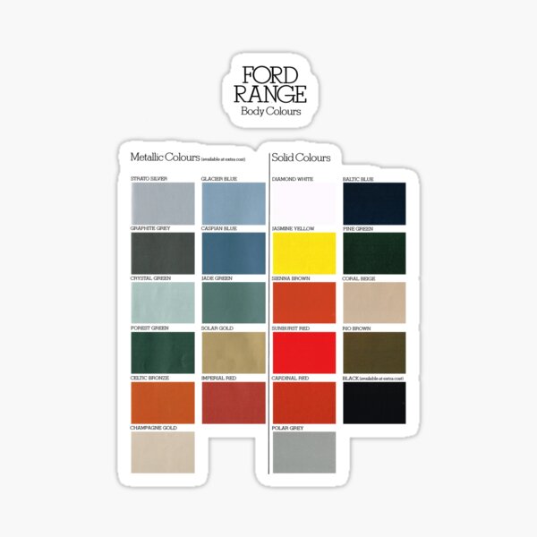 "FORD CARS BROCHURE - COLOUR GUIDE" Sticker for Sale by ThrowbackMotors ...