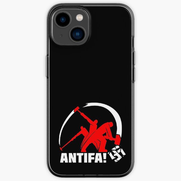 "Antifa Worker Smashing Swastika Logo" iPhone Case for Sale by ...