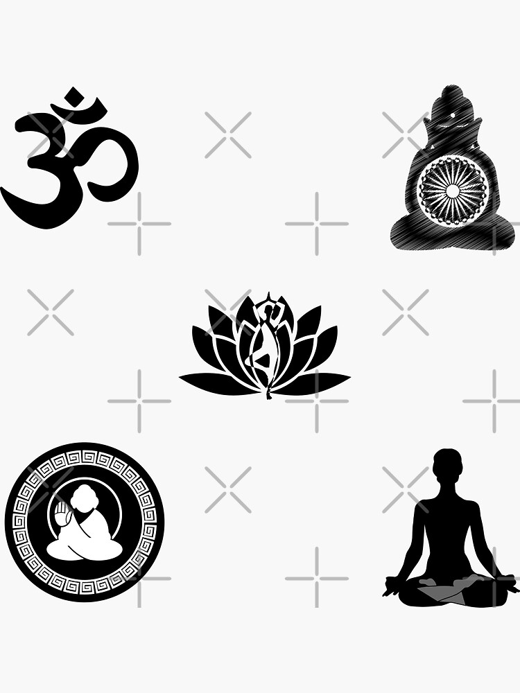 "Five Zen and Yoga Designs" Sticker for Sale by Designs24U | Redbubble