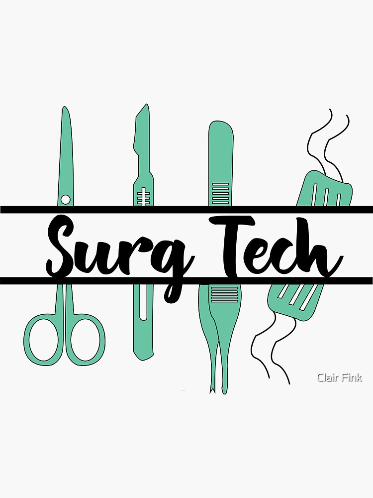 "Surg Tech" Sticker for Sale by cfink12 | Redbubble