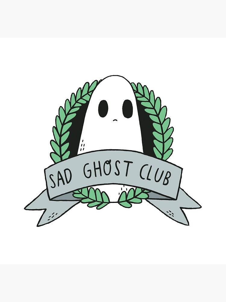 "Sad Ghost Club Sticker" Sticker for Sale by ShelbyN123 | Redbubble