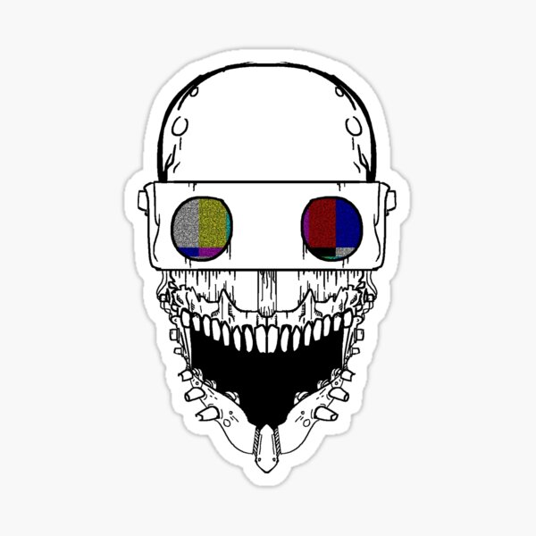 "Static Skull" Sticker by PleasantlyInked | Redbubble