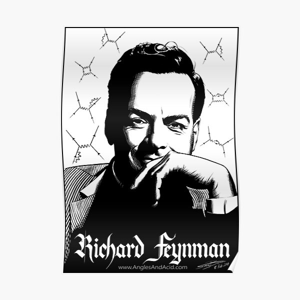 "Richard Feynman" Poster for Sale by AnglesAndAcid | Redbubble