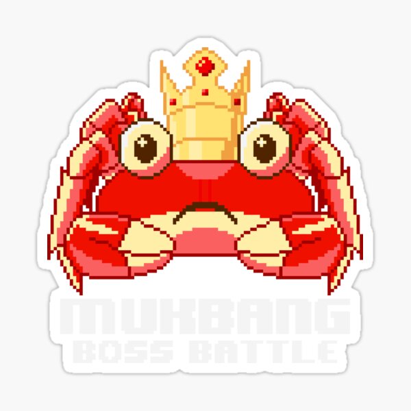 "MUKBANG - KING CRAB Boss Battle!" Sticker for Sale by potluck | Redbubble