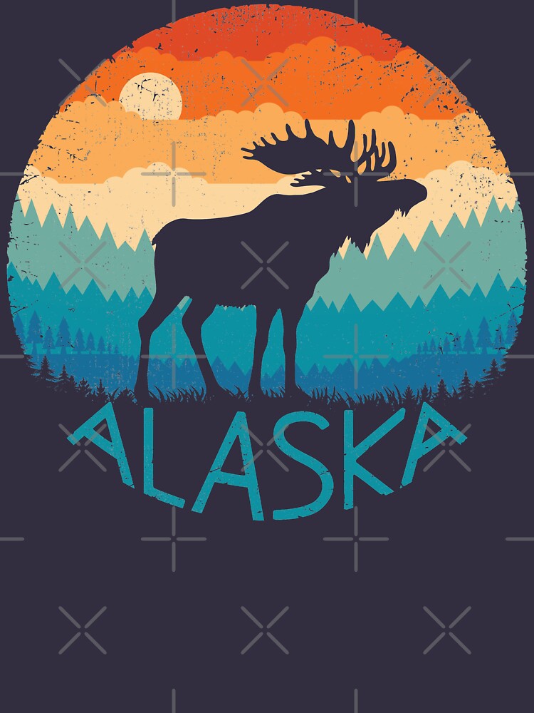 "Alaska Retro Moose" T-shirt for Sale by TigerTomDesign | Redbubble ...