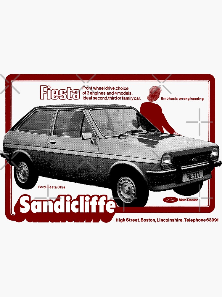 "FORD FIESTA GHIA" Sticker for Sale by ThrowbackMotors | Redbubble