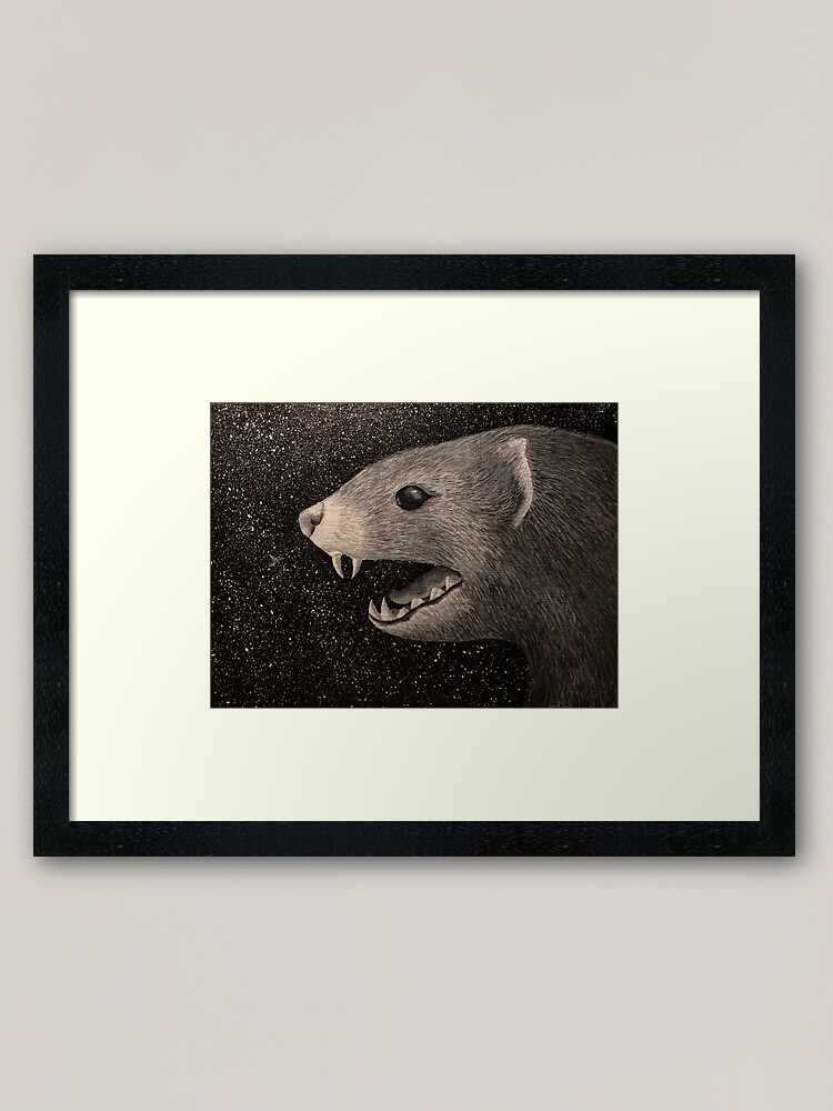 "Weasel In Space" Framed Art Print for Sale by selenedrawz | Redbubble