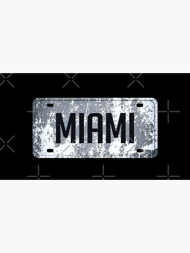 "Miami (Blue Metal Driver License Plate)" Poster for Sale by ...