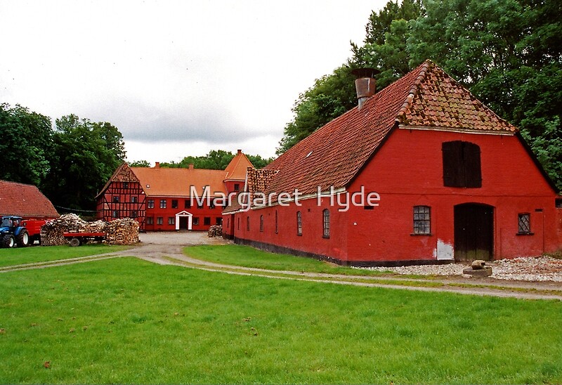 "Danish Farmhouse and Cattle Barn" by Margaret Hyde | Redbubble
