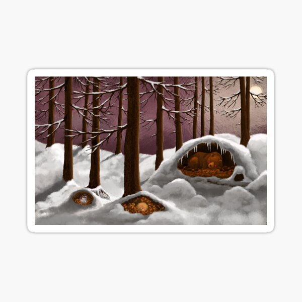 "Hibernation" Sticker for Sale by gaellekonak1 | Redbubble