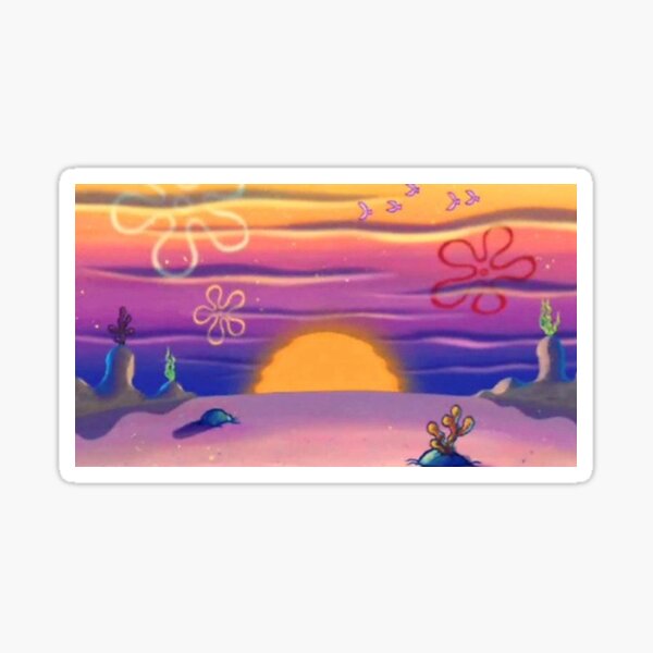 "Spongebob Sunset" Sticker for Sale by jasminbarriento | Redbubble