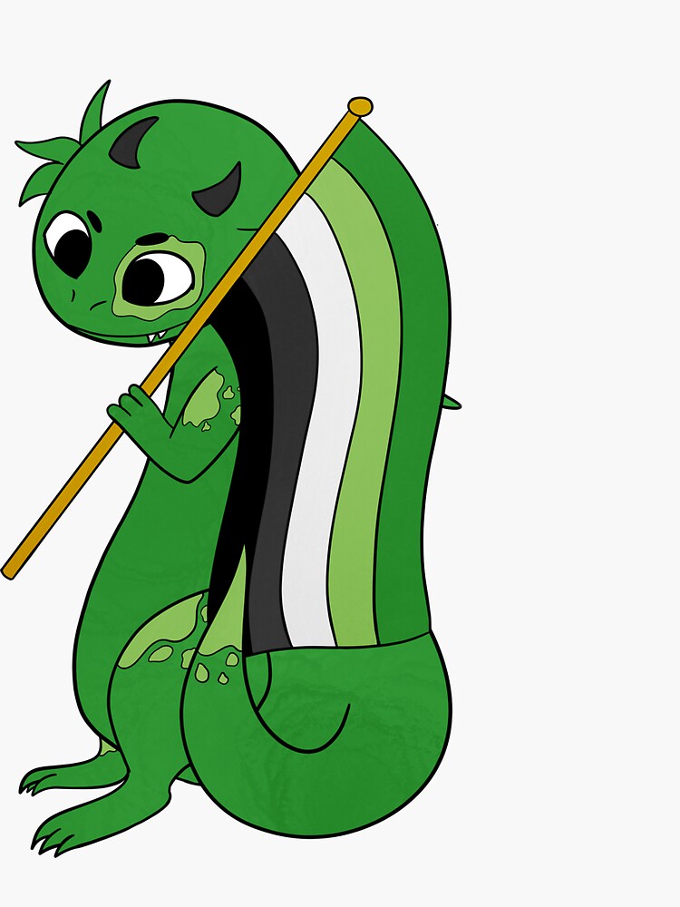 "Aromantic Pride Dragon" Sticker for Sale by Harleenwalker | Redbubble