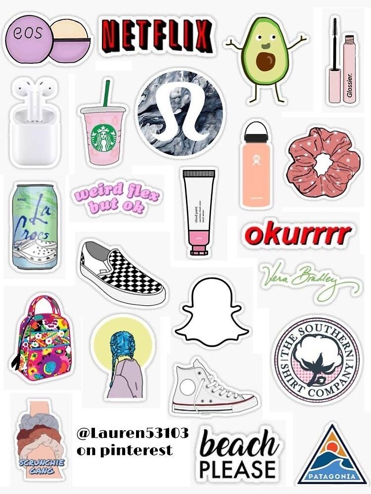 "variety of vsco stickers" Sticker for Sale by Lucyramshaw1 | Redbubble