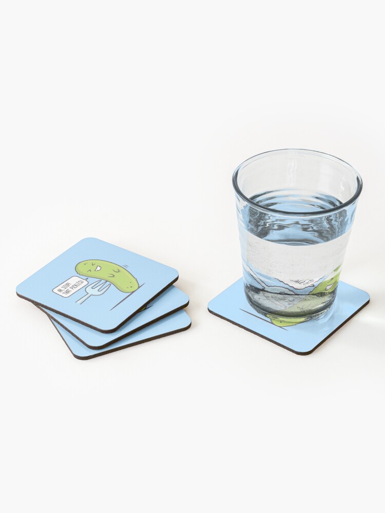 "Stop! That Pickles" Coasters (Set of 4) for Sale by zoljo | Redbubble
