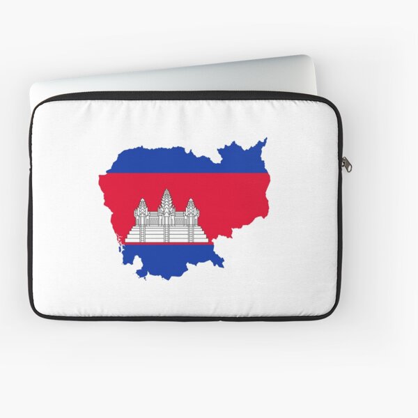 Cambodia Flag Map Laptop Sleeve Electronics & Accessories Laptop ...