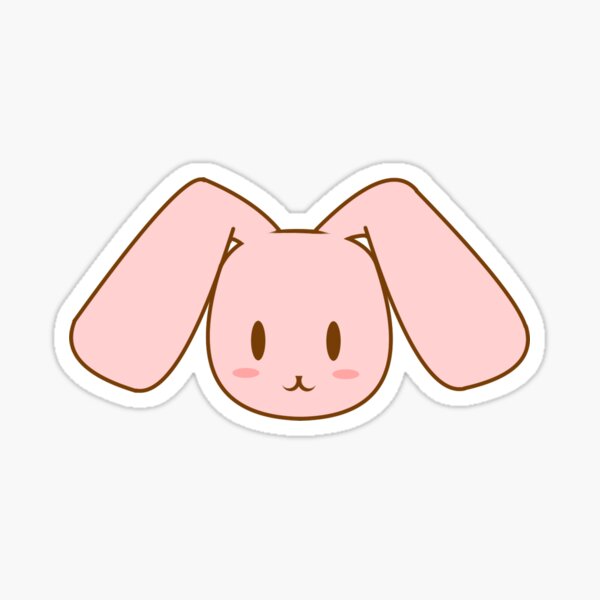 "Chibi Simple Pink Bunny" Sticker by Bunny-Blush | Redbubble