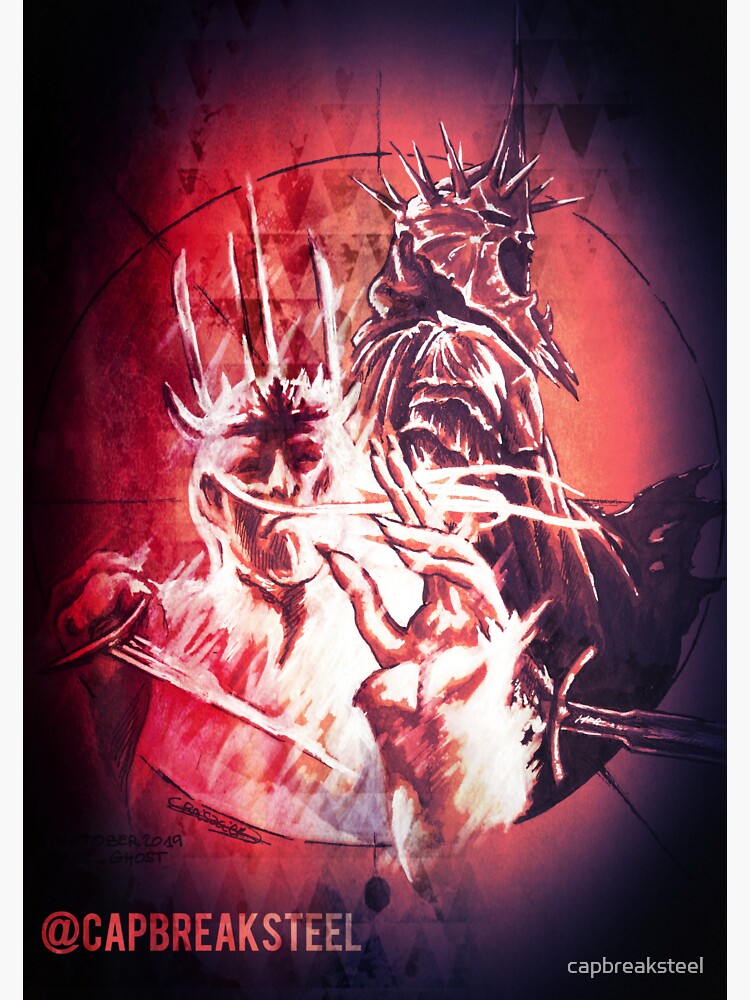 "Inktober 2019 - Day 22 - Ghost - Red Edit" Sticker by capbreaksteel ...