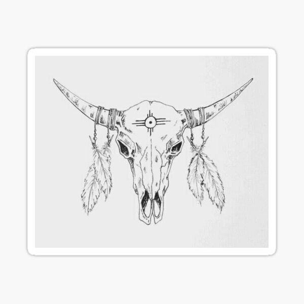 "Steer skull " Sticker for Sale by Mykaelacolleen | Redbubble