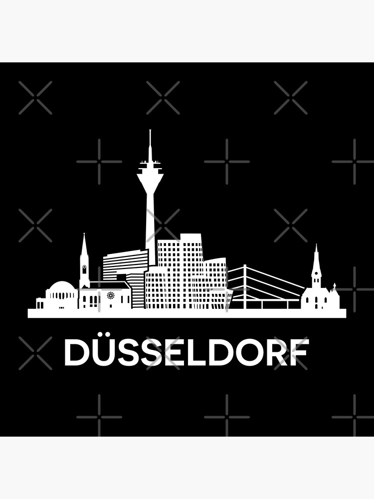 Düsseldorf Skyline White Poster By Yulia Rb Redbubble