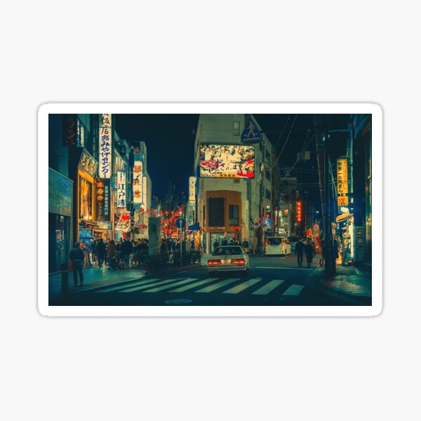 "Night Surprise - Japan Night Photo" Sticker for Sale by Anthonypresley ...