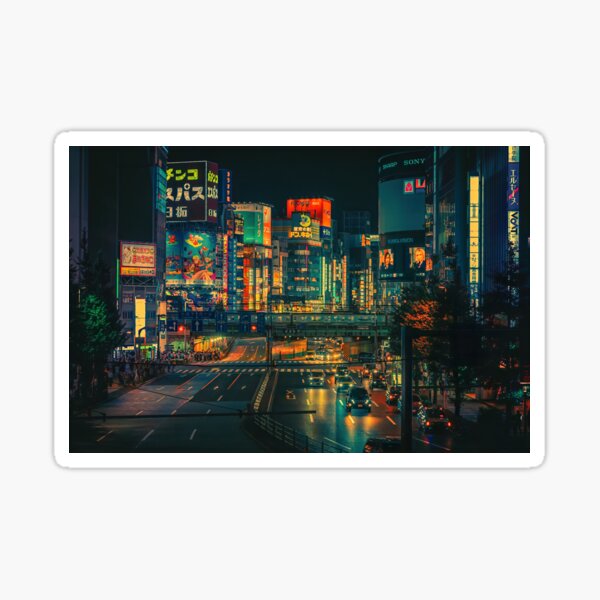 "Neo Tokyo - Japan Night Photo" Sticker by Anthonypresley | Redbubble
