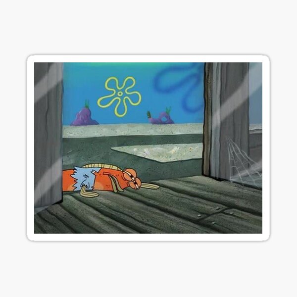 Tired Spongebob Meme Stickers | Redbubble