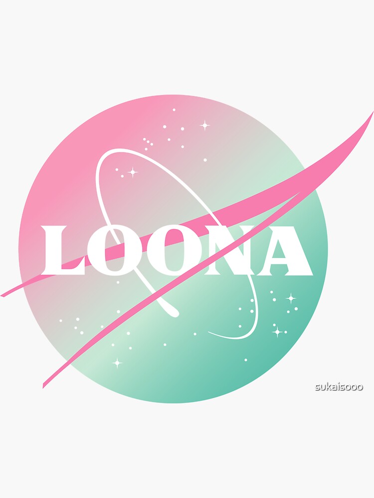 "Loona nasa inspired logo" Sticker by sukaisooo | Redbubble
