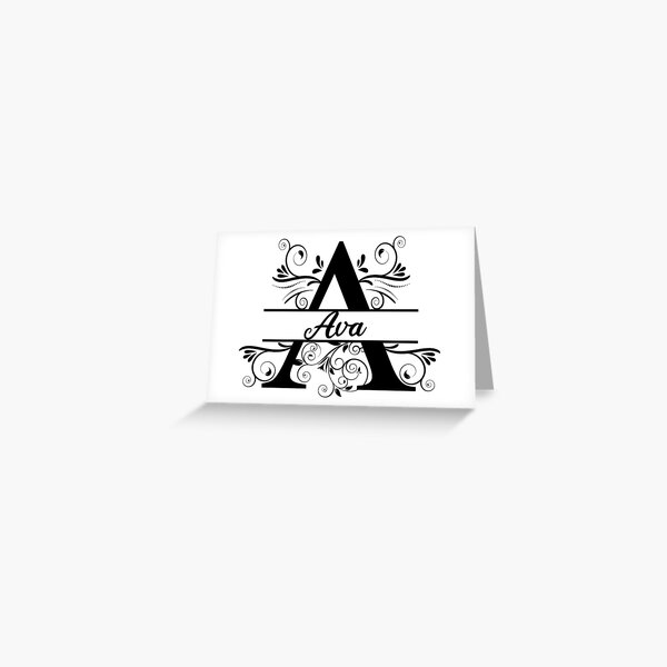 "Personalized Monogram A Name - Ava - Letter A" Greeting Card for Sale ...
