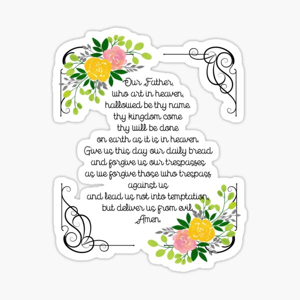 "Our Father Prayer, The Lord’s Prayer " Sticker for Sale by ...