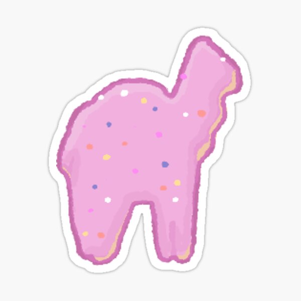 "Pink Frosted Animal Cracker" Sticker for Sale by Grace G | Redbubble