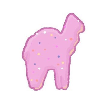 "Pink Frosted Animal Cracker" Sticker for Sale by Grace G | Redbubble