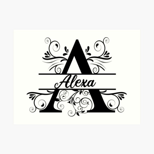 "Personalized Name Monogram A - Alexa - Letter A" Art Print for Sale by ...