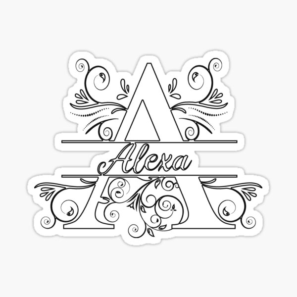Pegatina «Monograma de nombre personalizado - A - Alexa - Letra A ...