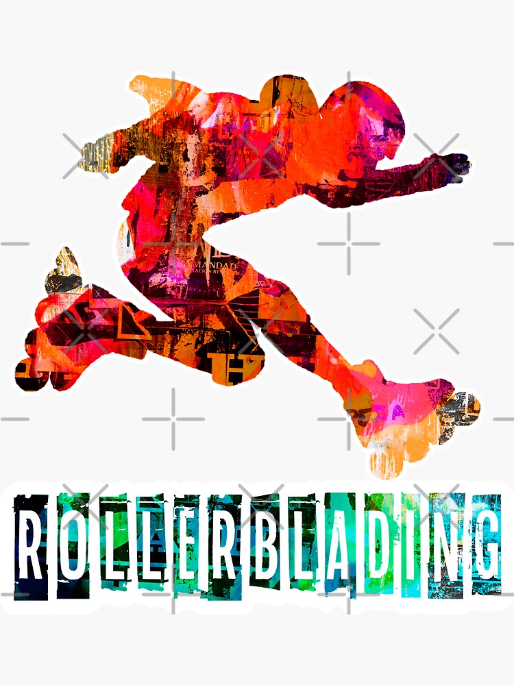 "ROLLERBLADING" Sticker for Sale by MarkMotta | Redbubble