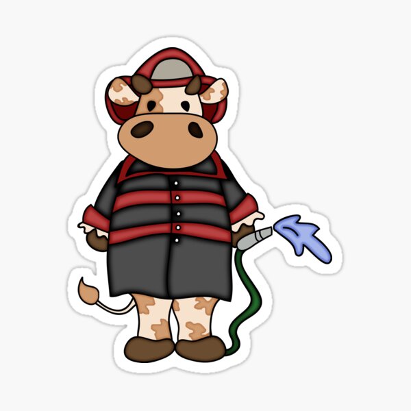 "FireCow" Sticker for Sale by PerkyLemon | Redbubble