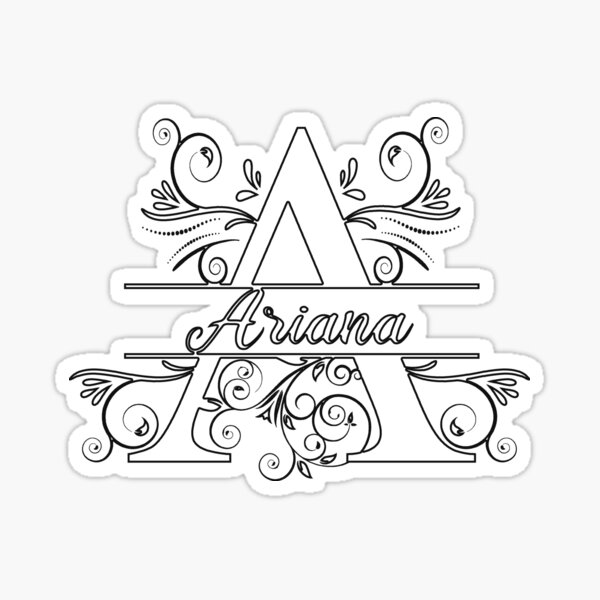 "Personalized Name Monogram - A - Ariana - Letter A White" Sticker for ...