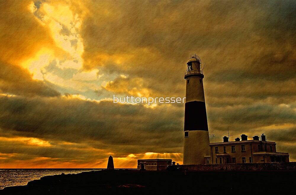 "Portland Lighthouse & Obelisk at Dusk, Dorset, UK" by David Carton ...