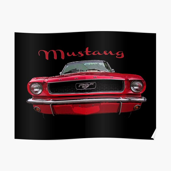 "Little Red Mustang" Poster for Sale by vigor | Redbubble