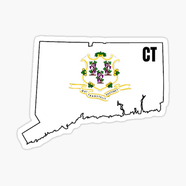 "Connecticut State Outline" Sticker by TJFish | Redbubble