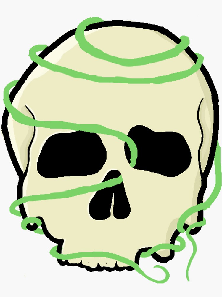 "Skull with Vine" Sticker for Sale by Connor-Rhys | Redbubble